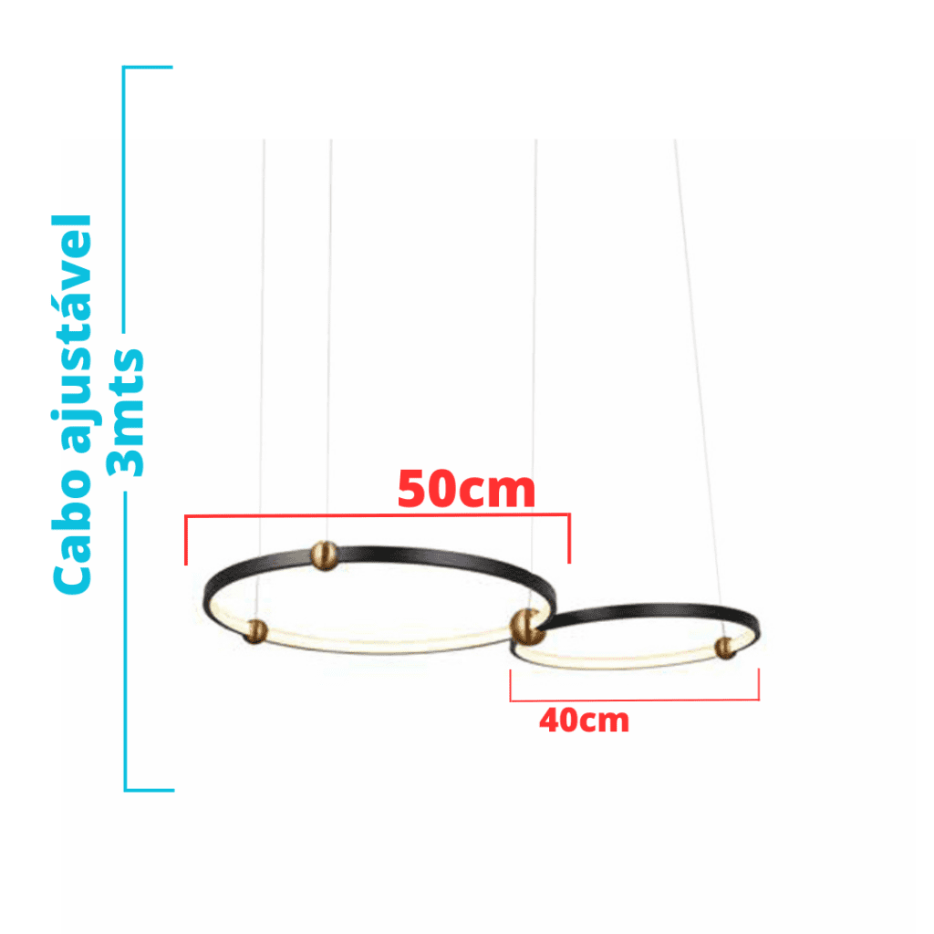 Pendente Circles Preto - BrilhaCasa